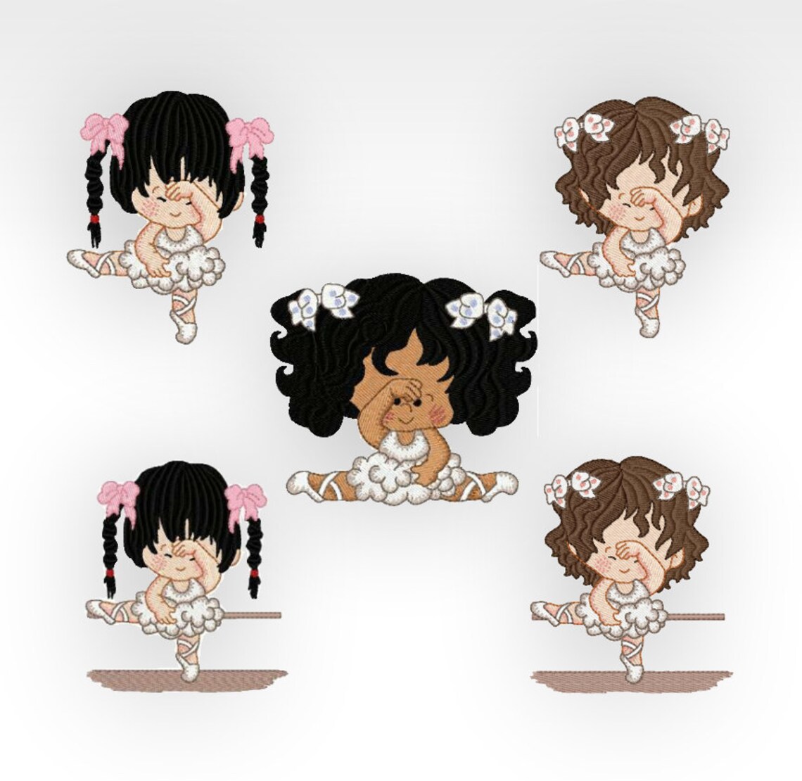 Ballerina - Machine Embroidery Designs - Ballerina Kids - SET of 5 - Etsy