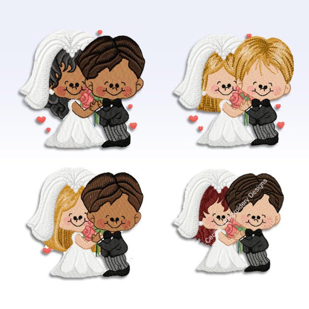 Wedding - Machine Embroidery Designs - Wedding Couples - Etsy