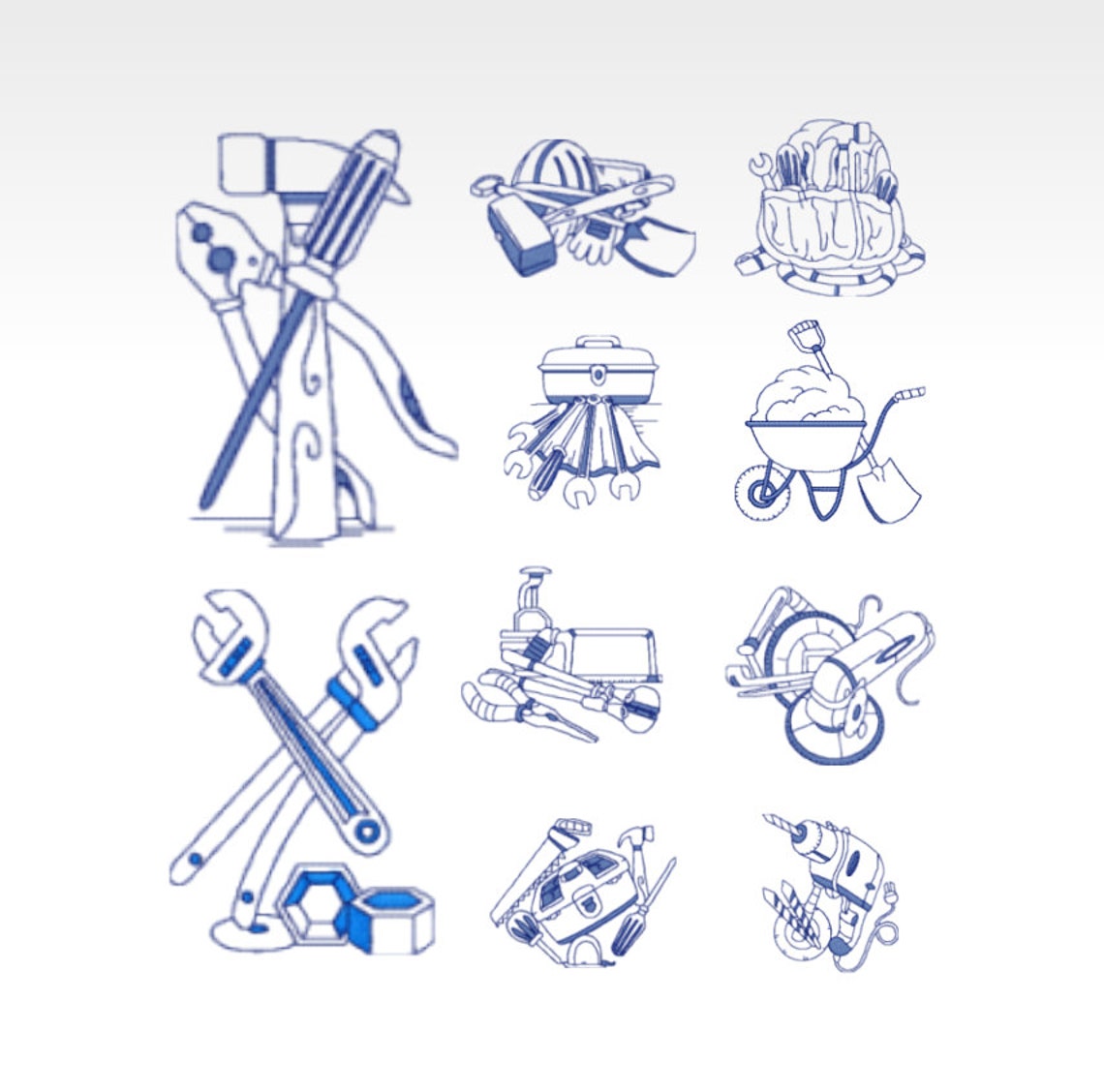 Tool Machine Embroidery Designs Workmans Tools 3 Sizes Set of 10 - Etsy