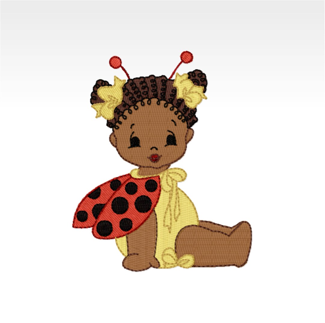 African Lady Bug Baby Machine Embroidery Design - Baby Bug 7 4x4" Hoop ...