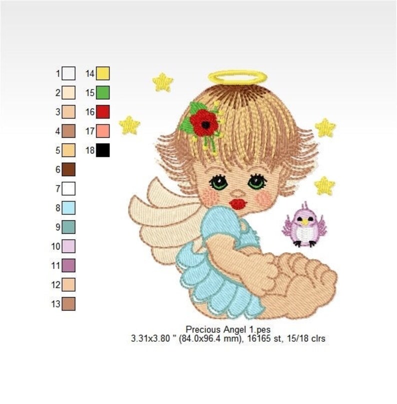 Angel Machine Embroidery Designs Precious Angel SET of 9 - Etsy