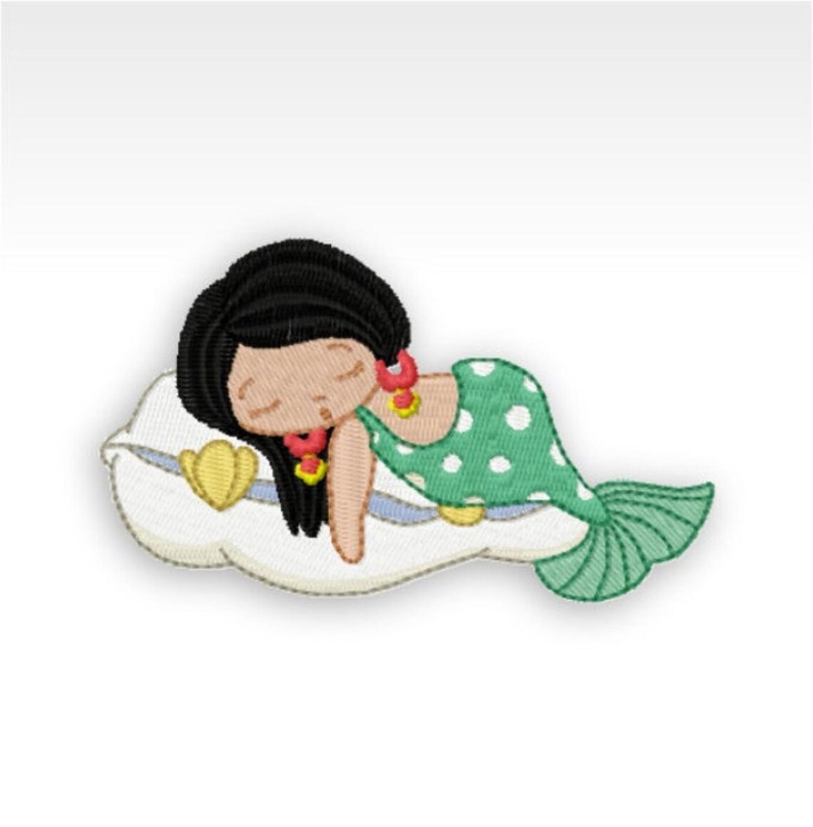 Mermaid - Machine Embroidery Design - Sleeping Mermaid A 10 - 4x4" Hoop ...