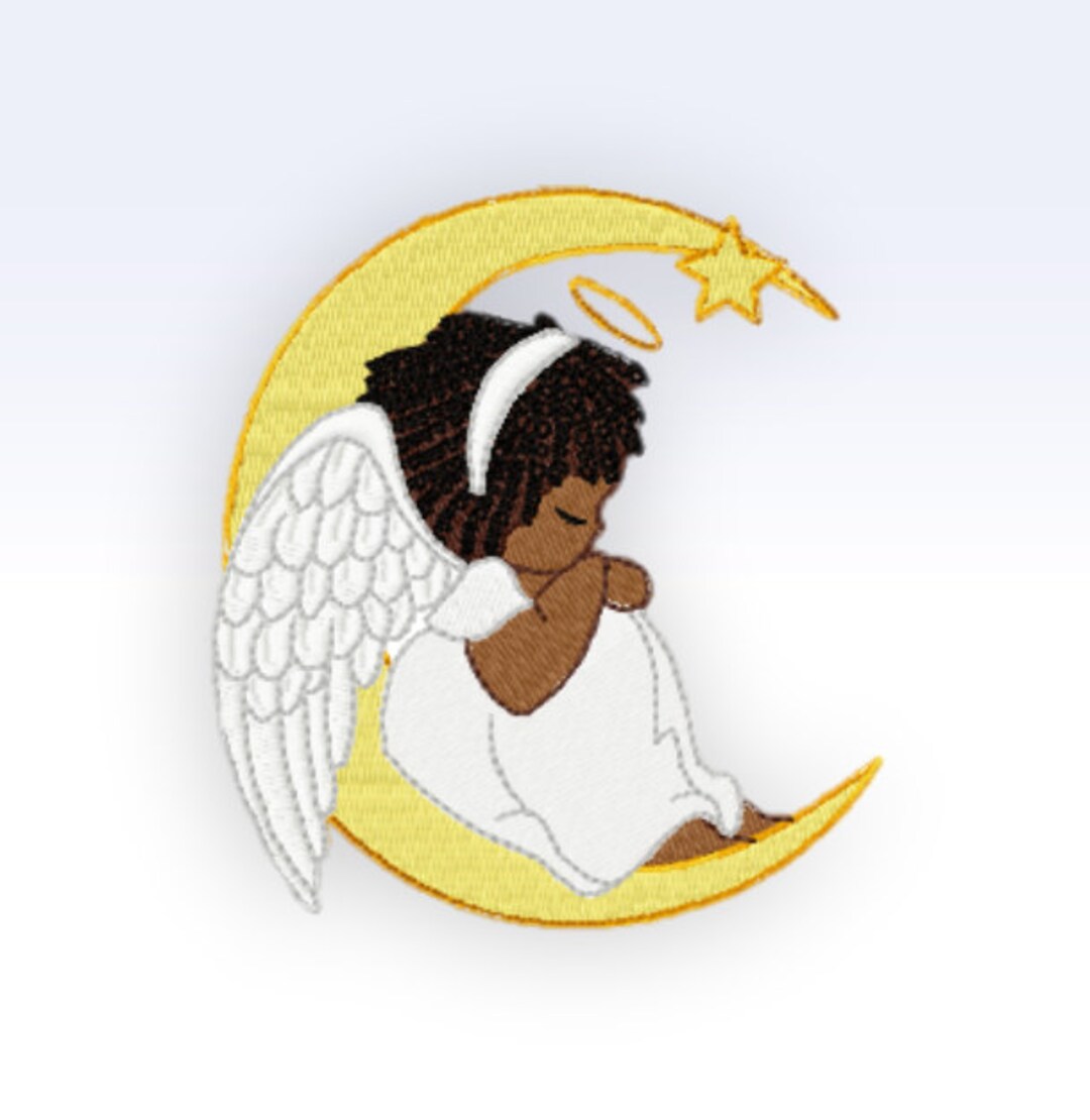African Angel Machine Embroidery Design Little Angel 6 - Etsy