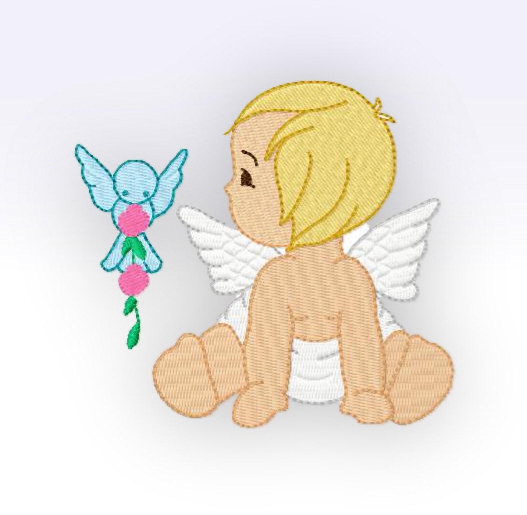 Baby Angel Machine Embroidery Design Baby Angel 2 - Etsy