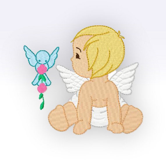 Baby Angel Machine Embroidery Design Baby Angel 2 | Etsy