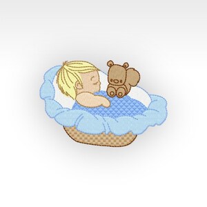 Baby Machine Embroidery Design Sleeping Baby 4 4x4 - Etsy
