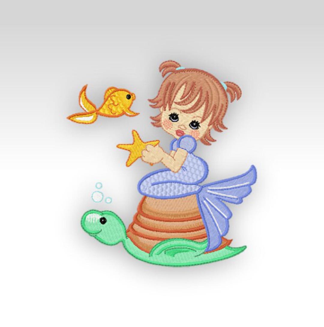 Mermaid - Machine Embroidery Design - Precious Mermaid 8 - 5x7" Hoop ...