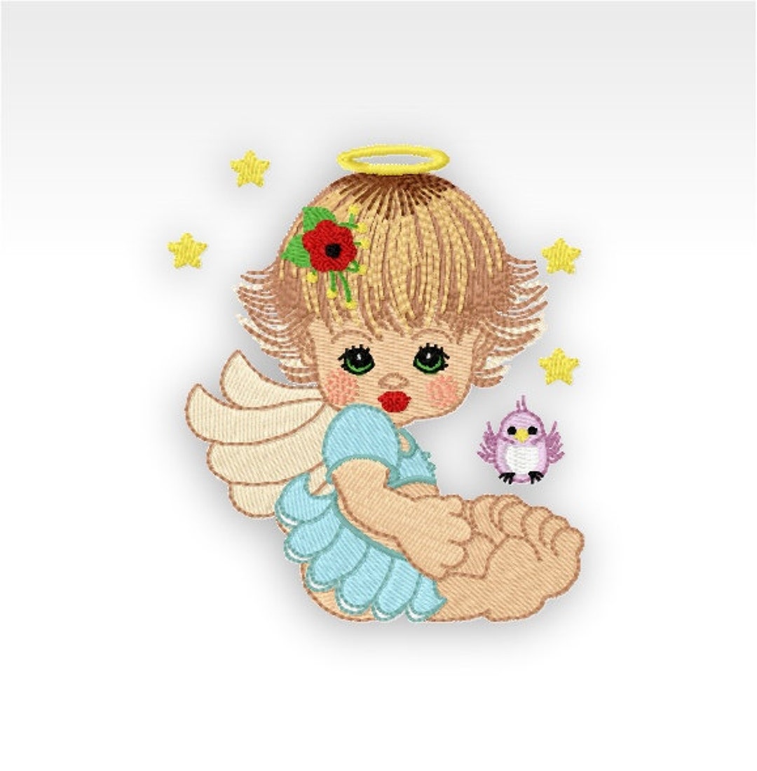 Angel Machine Embroidery Design Precious Angel 1 4x4 - Etsy