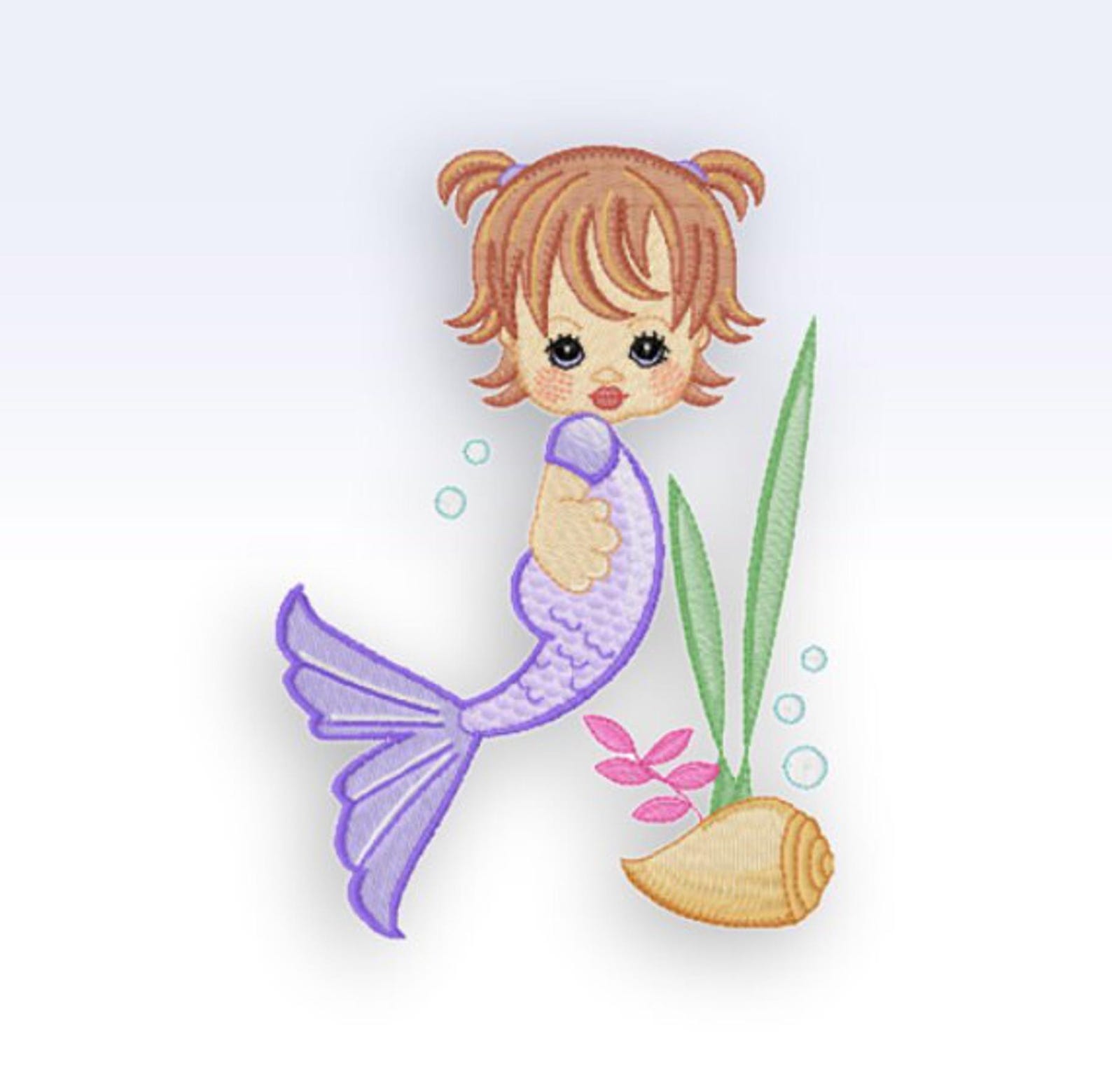 Mermaid - Machine Embroidery Design - Precious Mermaid 1 - 5x7" Hoop ...