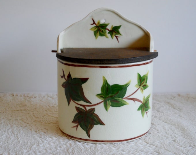 RESERVED Vintage Ceramic Salt Cellar Salt Box Handpainted - Etsy