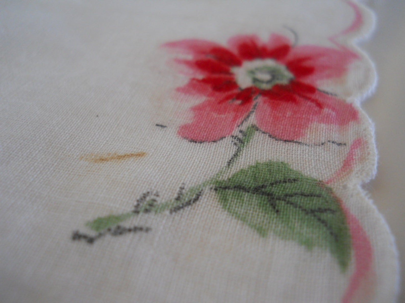 Vintage Hankerchief Red Floral Print Hankie Summer Wedding - Etsy
