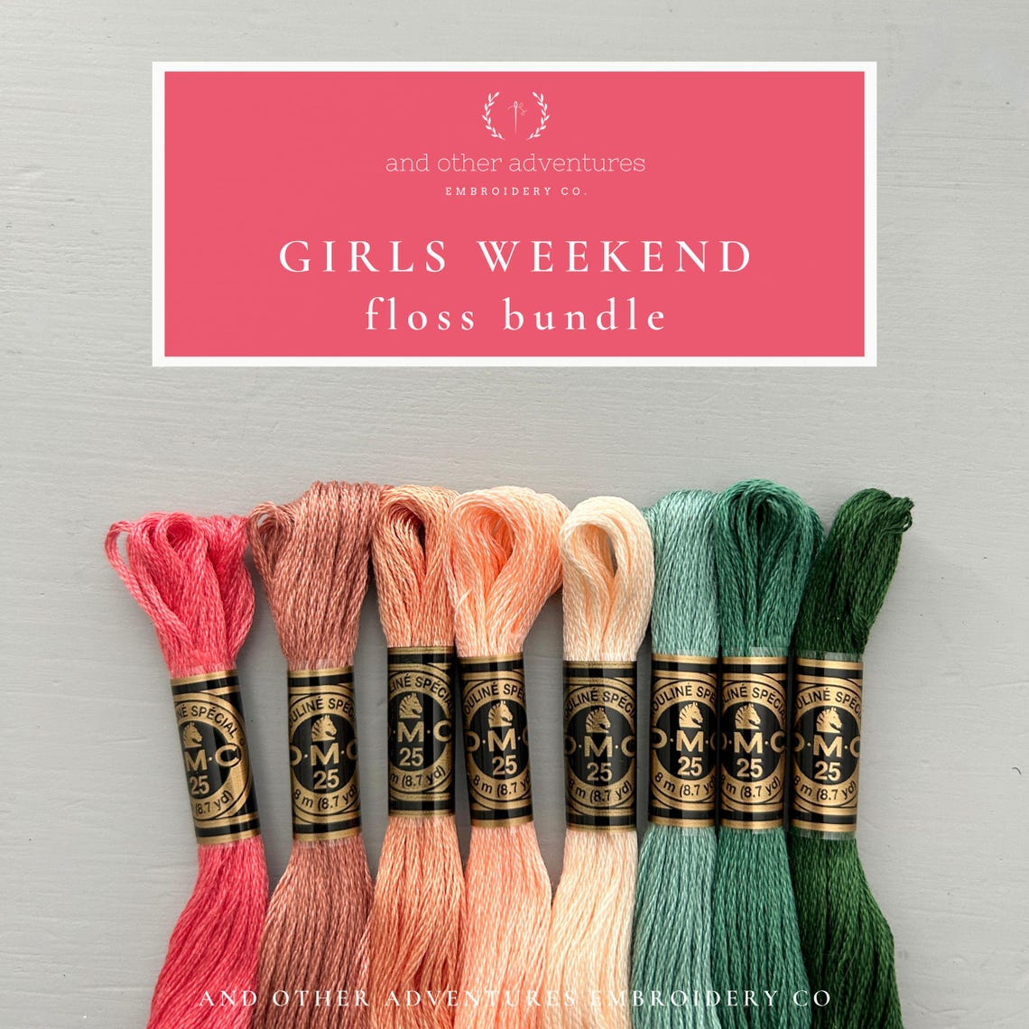 GIRLS WEEKEND Embroidery Floss Bundle - 8 Curated Dmc Thread Colors ...