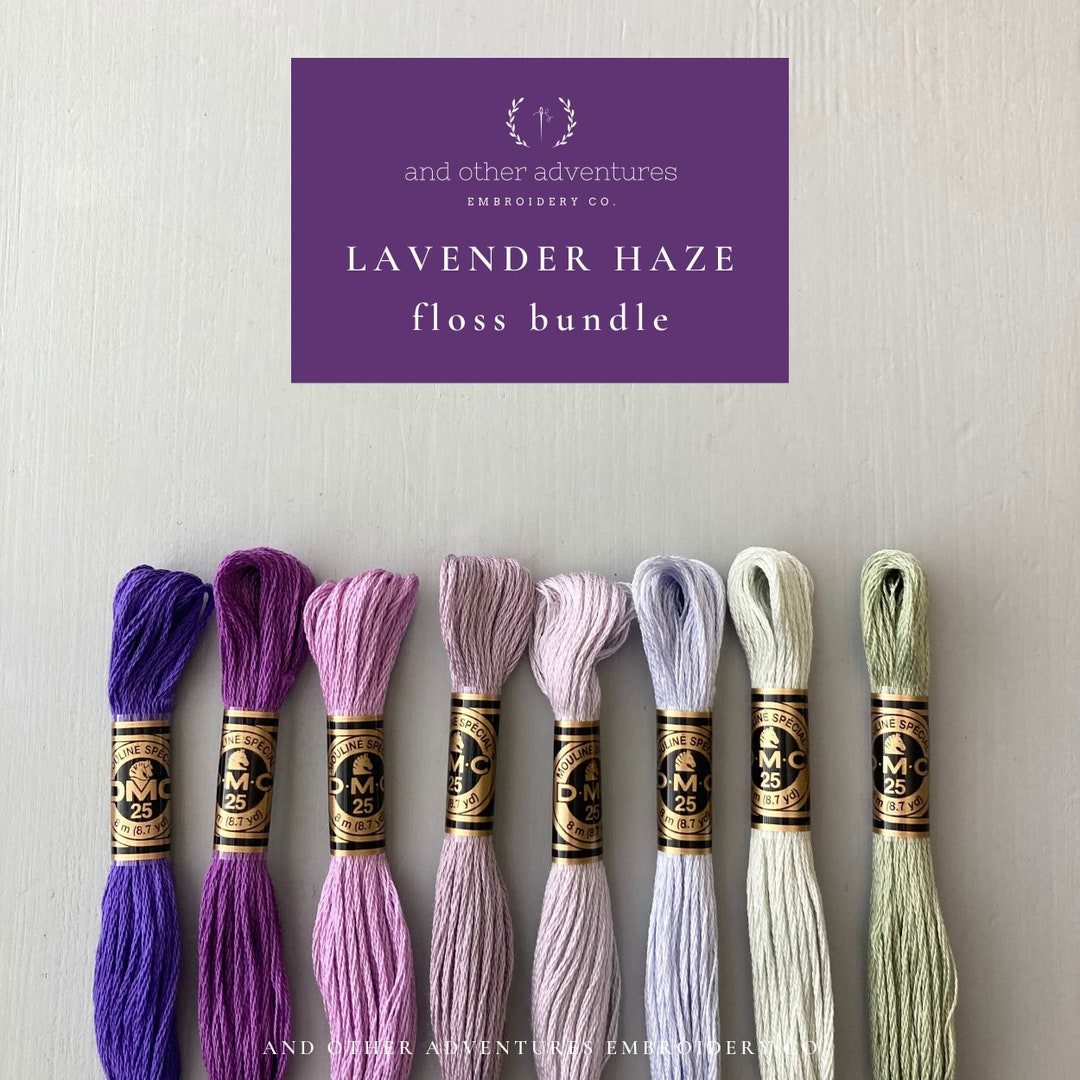 LAVENDER HAZE Embroidery Floss Bundle - 8 Curated DMC Thread Colors ...