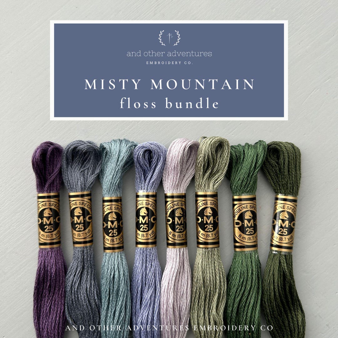 Misty Mountain Embroidery Floss Bundle - 8 Curated DMC Thread Colors ...