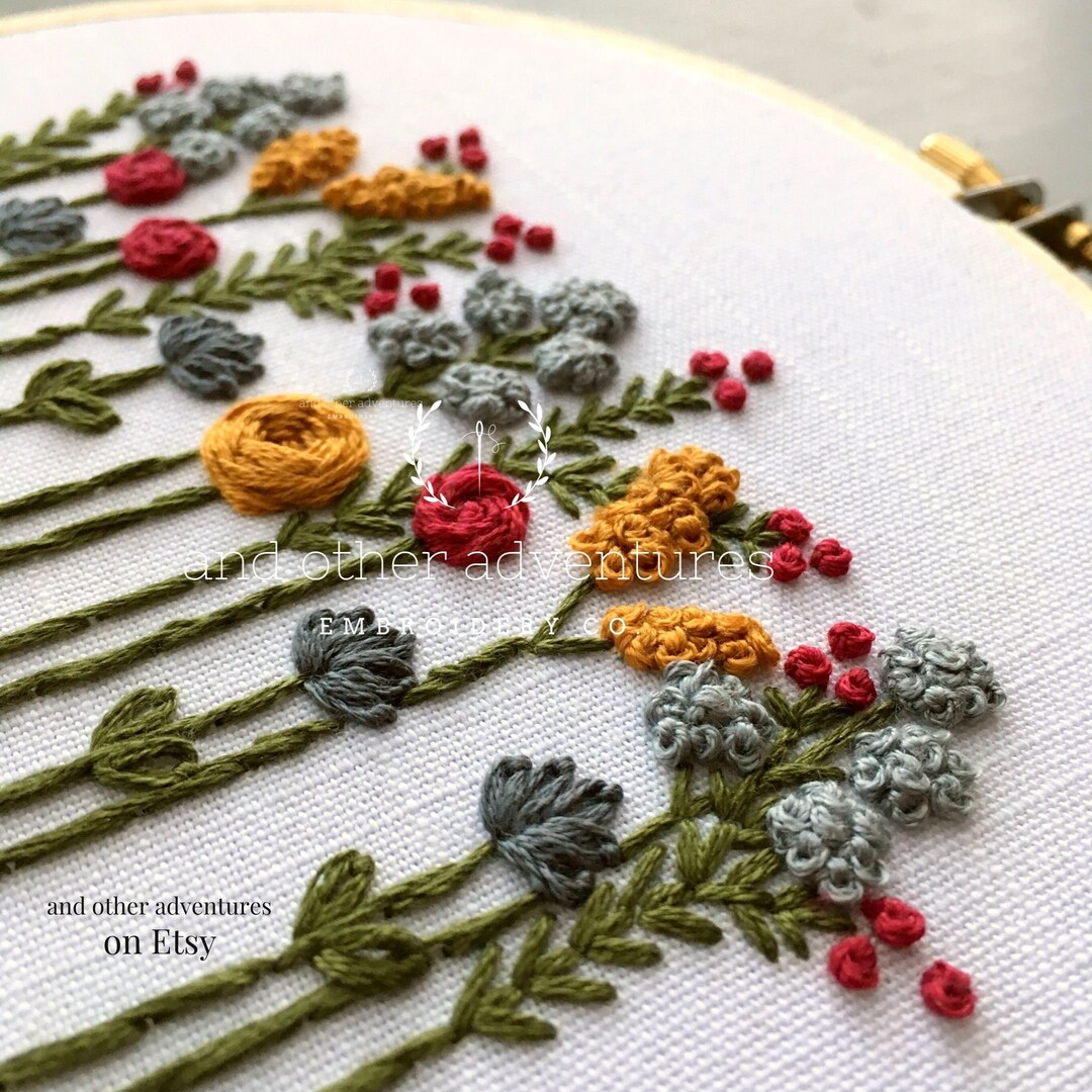Wildflower Embroidery KIT - Floral Embroidery, Beginner DIY Embroidery ...