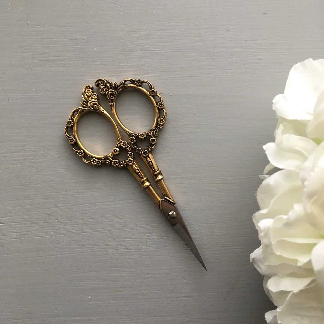 Gold Embroidery Scissors Vintage Inspired Antique Style - Etsy