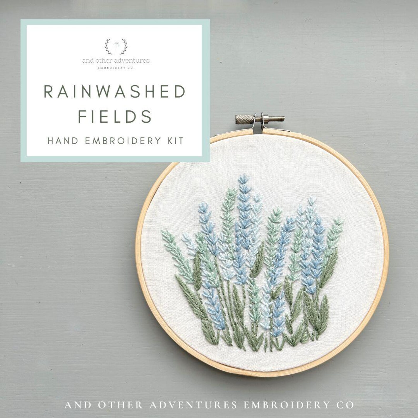 Rainwashed Fields - Beginner Hand Embroidery Kit, Calming Embroidery ...