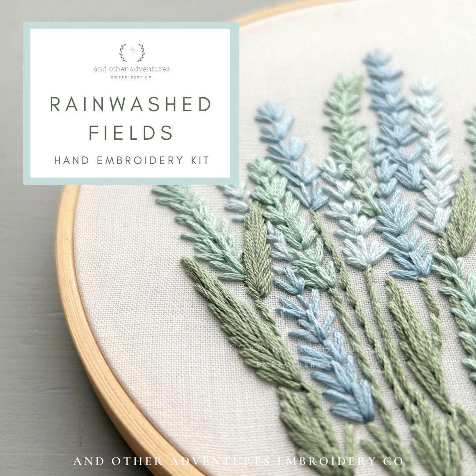 Rainwashed Fields - Beginner Hand Embroidery Kit, Calming Embroidery ...