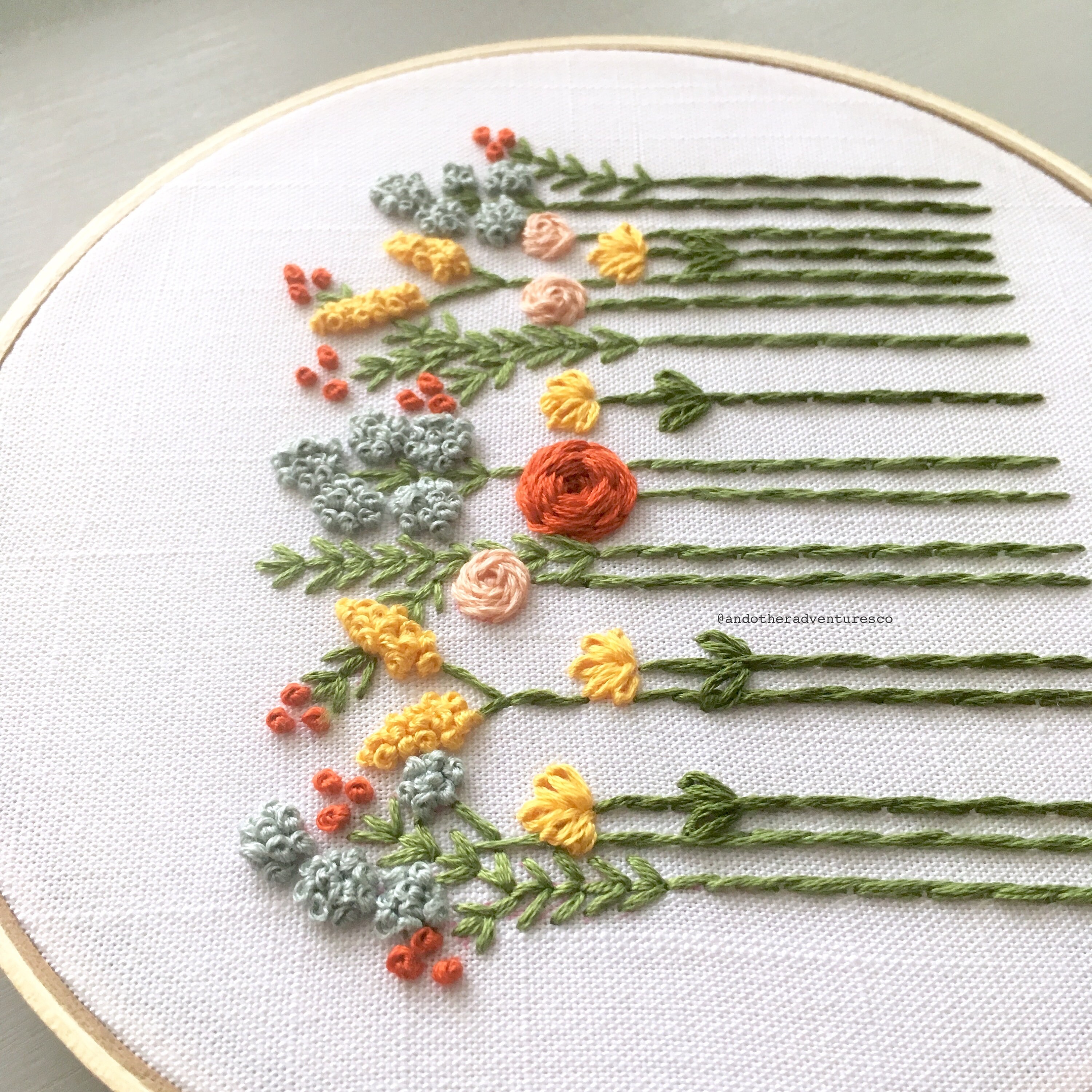 Beginner Hand Embroidery Kit Embroidered Wildflowers DIY - Etsy