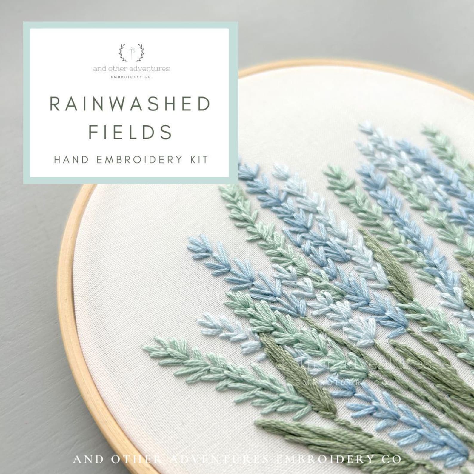 Rainwashed Fields - Beginner Hand Embroidery Kit, Calming Embroidery ...