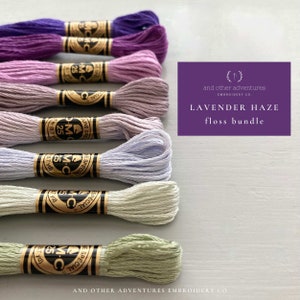 LAVENDER HAZE Embroidery Floss Bundle - 8 Curated DMC Thread Colors ...