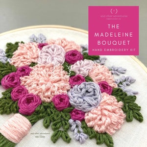Madeleine Bouquet Hand Embroidery KIT - DIY Floral Embroidery Hoop ...