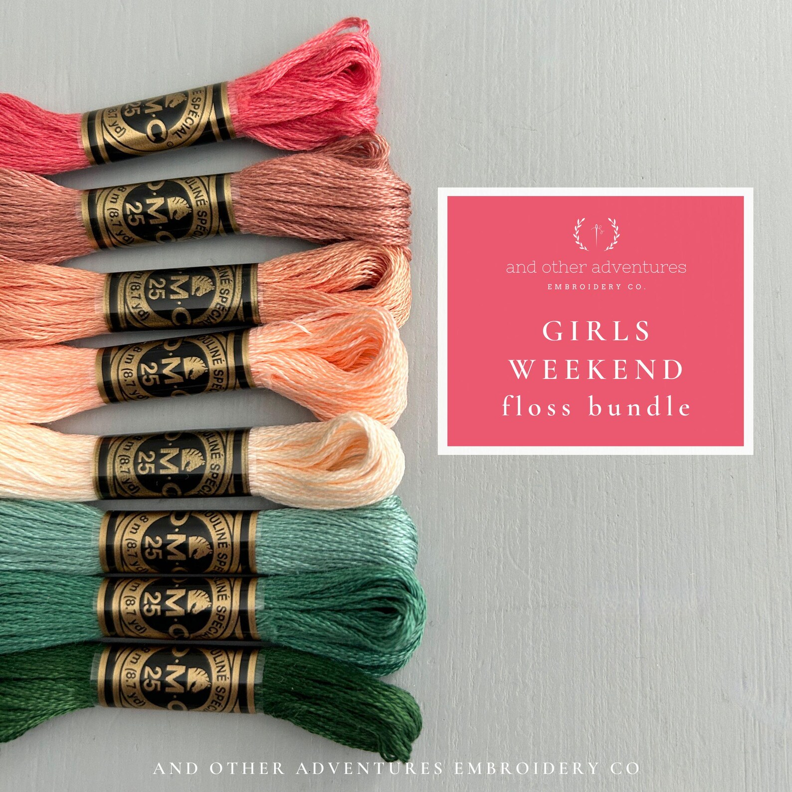 GIRLS WEEKEND Embroidery Floss Bundle - 8 Curated Dmc Thread Colors ...
