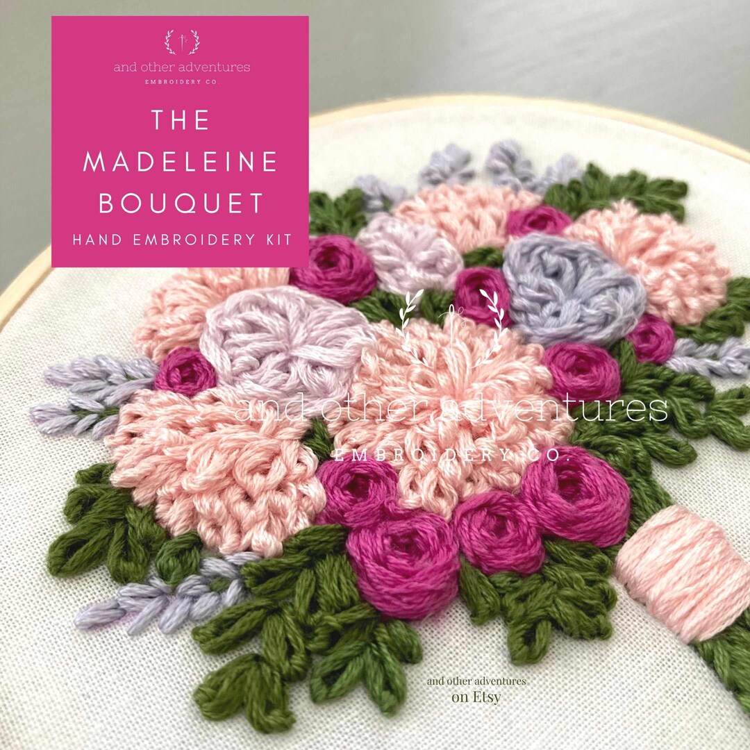 Madeleine Bouquet Hand Embroidery KIT DIY Floral Embroidery - Etsy