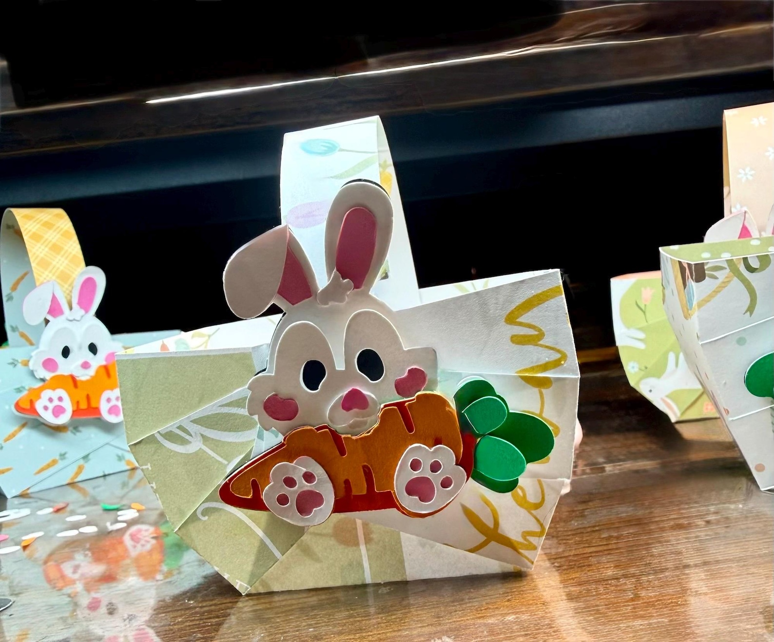 Easter Bunny Cardstock Mini Basket, Handmade Treat Holder - Etsy