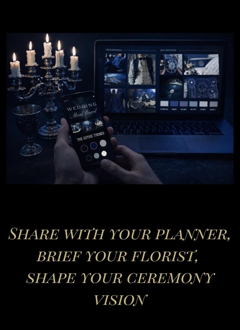 Gothic Wedding Mood Board PDF – "midnight Cathedral" Aesthetic - Etsy