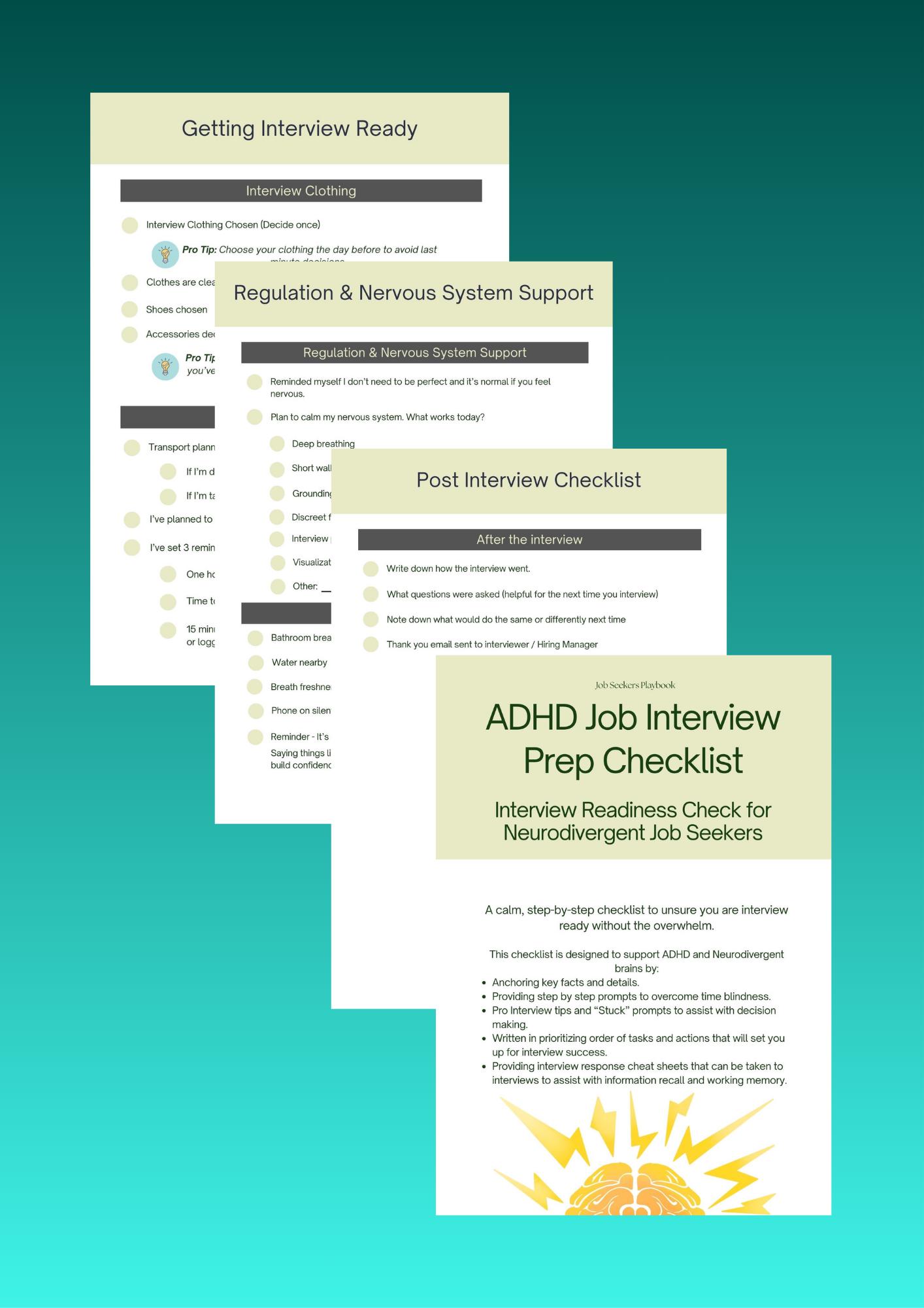 ADHD Interview Prep Checklist - Interview Readiness for Neurodivergent ...