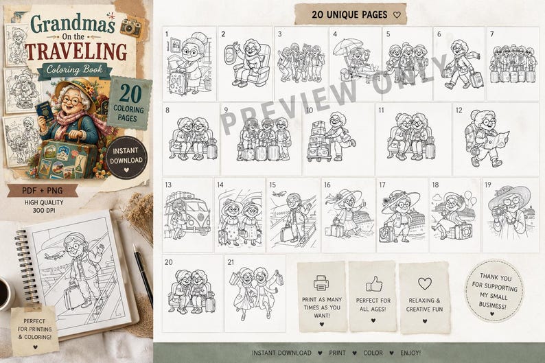 Relaxing Digital Coloring Page . PDF / Instant Dowload - Etsy