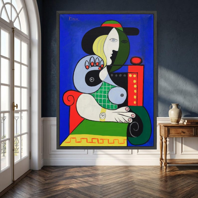 Pablo Picasso, Abstract Cubist Woman Portrait Canvas, Bold Colorful ...