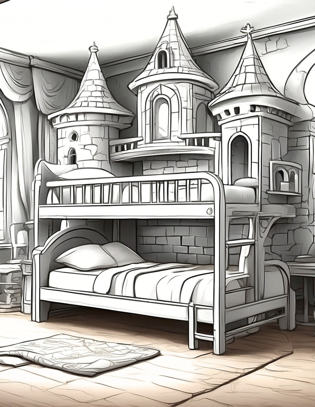 Digital Coloring Pages Download PNG/ 36 Images/ Adult Coloring/bunk ...