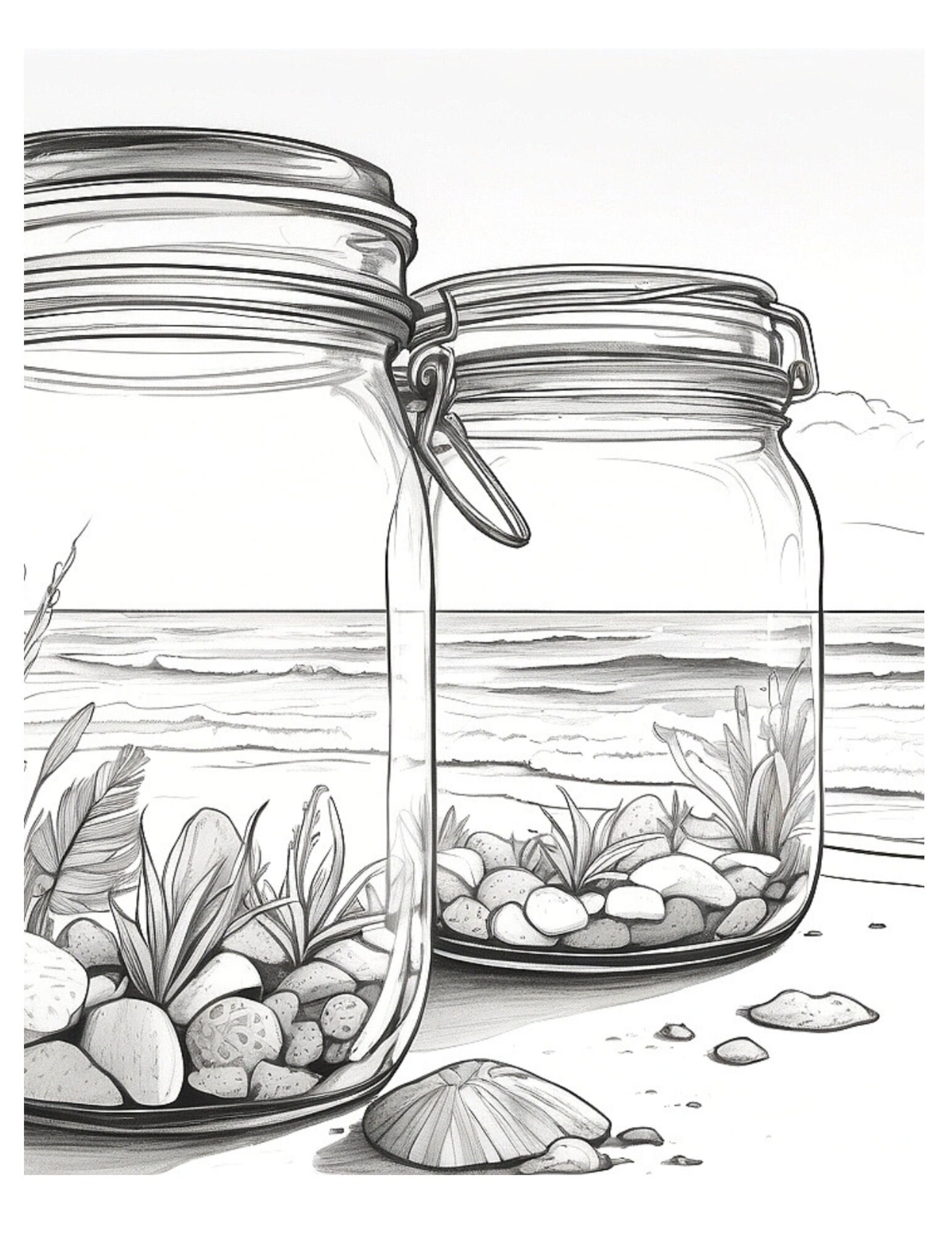 Coloring Pages Mason Jars With Fun, Digital Download PNG Adult Coloring ...