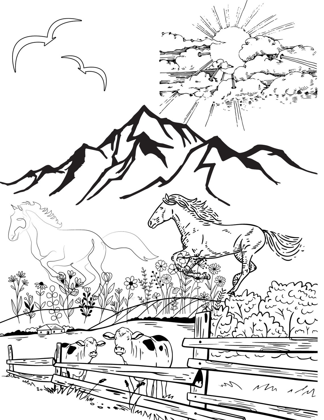 Coloring Pages Digital Download Nature and More Ready to Download Png ...