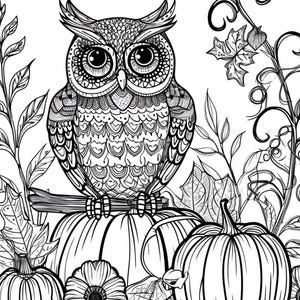 Majestic Owls Coloring Pages Digital Download, 57 Detailed Adult ...