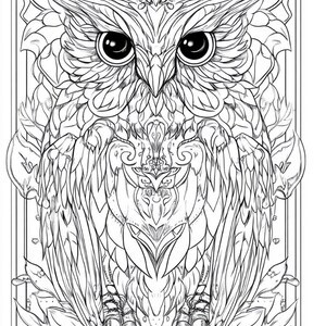 Majestic Owls Coloring Pages Digital Download, 57 Detailed Adult ...