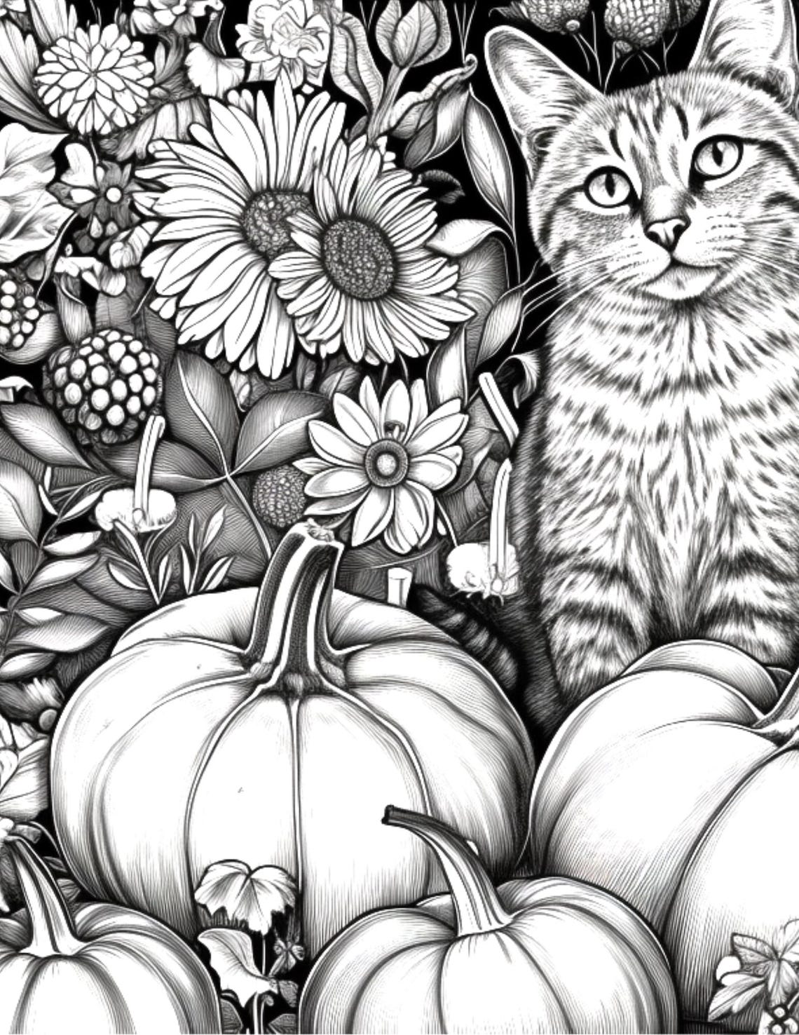 Coloring Pages Fall, Autumn, Digital Download PNG Adult Coloring ...