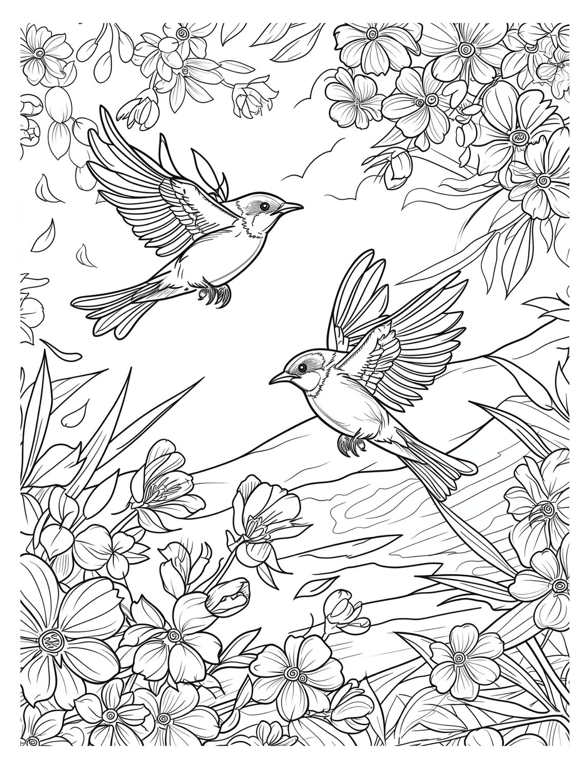 Coloring Pages Nature, Beauty, Digital Download PNG Adult Coloring ...