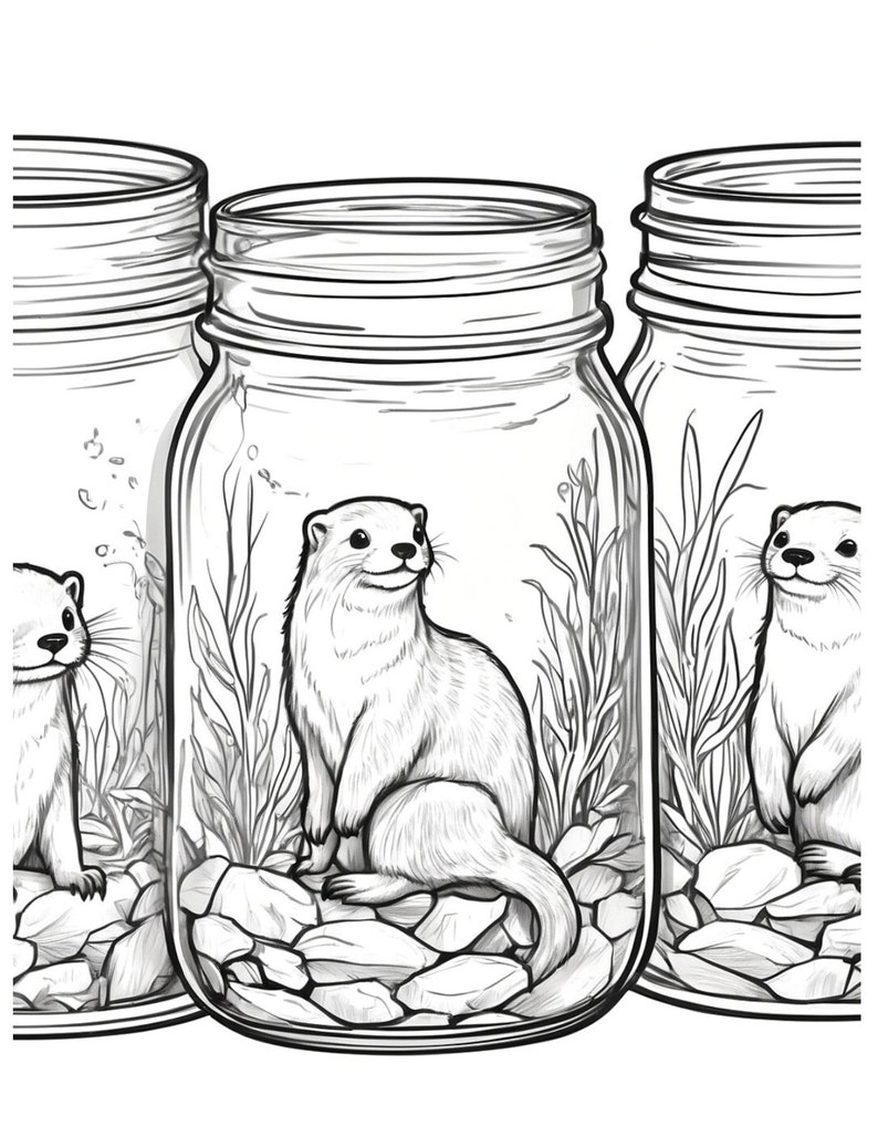 Coloring Pages Mason Jars With Fun, Digital Download PNG Adult Coloring ...