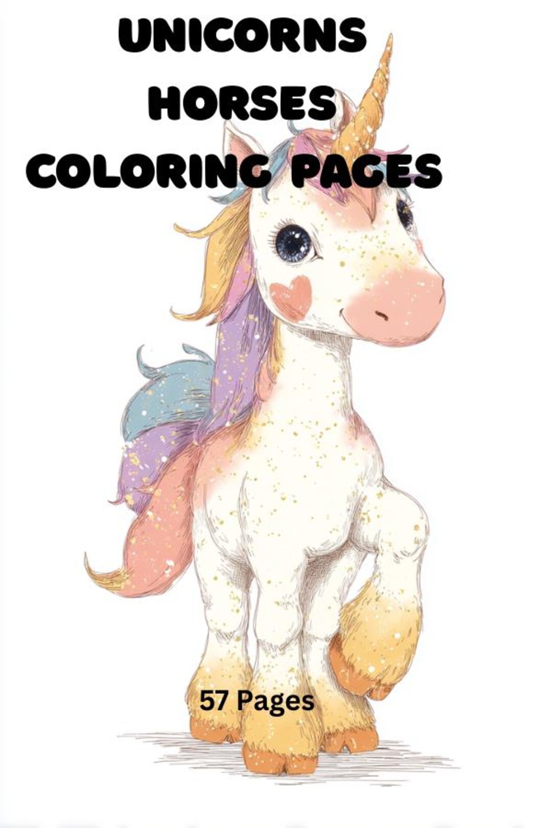 Unicorns and Horses Coloring Pages, 48 Designs (digital Download) - Etsy