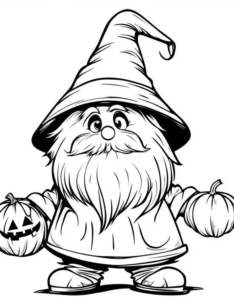 Coloring Pages Gnomes, Digital Download PNG Adult Coloring, Stress ...