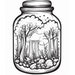 Coloring Pages Mason Jars With Fun, Digital Download PNG Adult Coloring ...