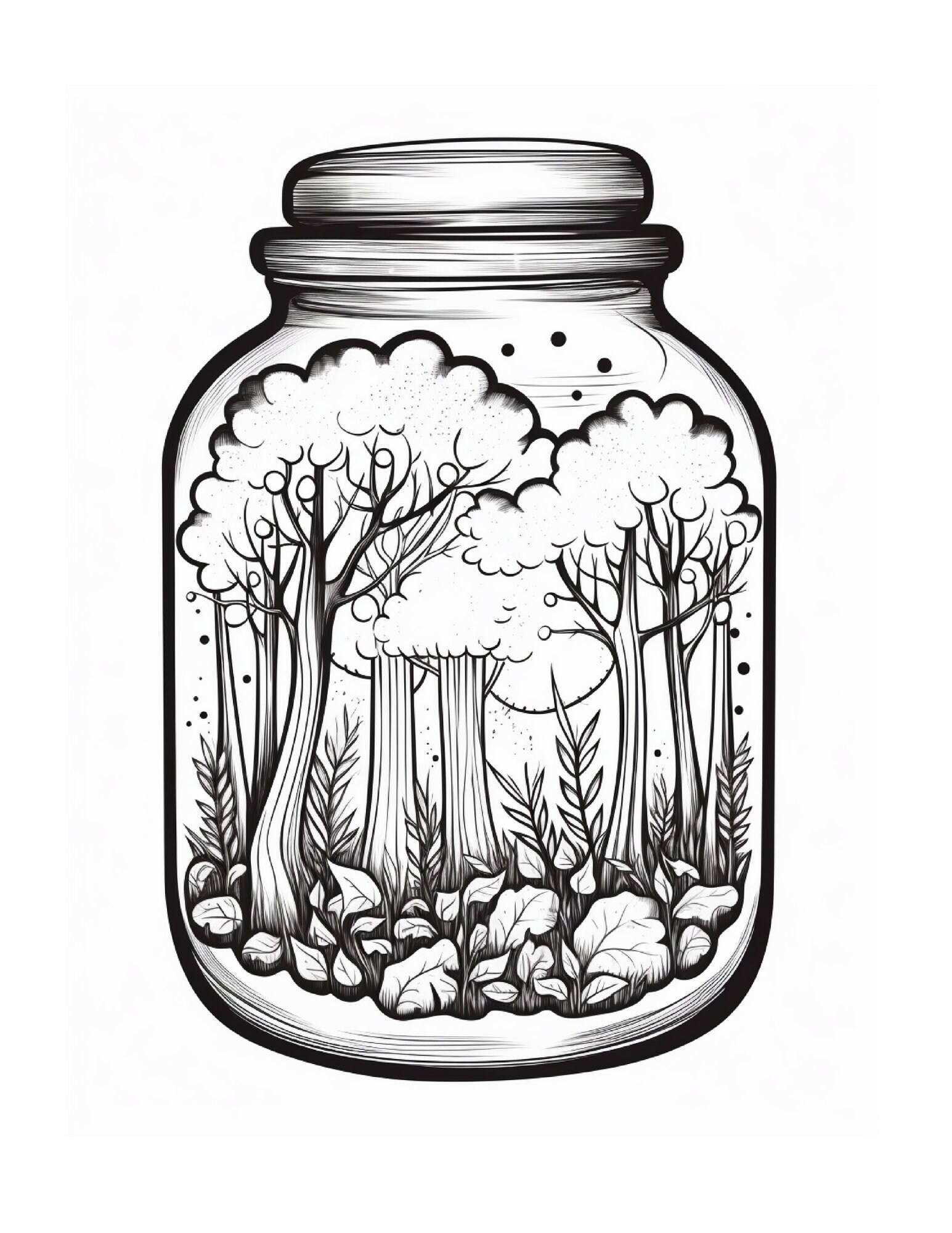 Coloring Pages Mason Jars With Fun, Digital Download PNG Adult Coloring ...