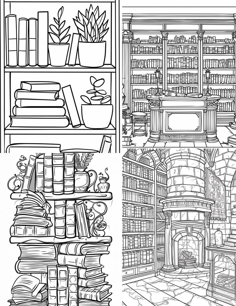 Coloring Pages Digital Download PNG 20 in Total Books, Stackable and ...