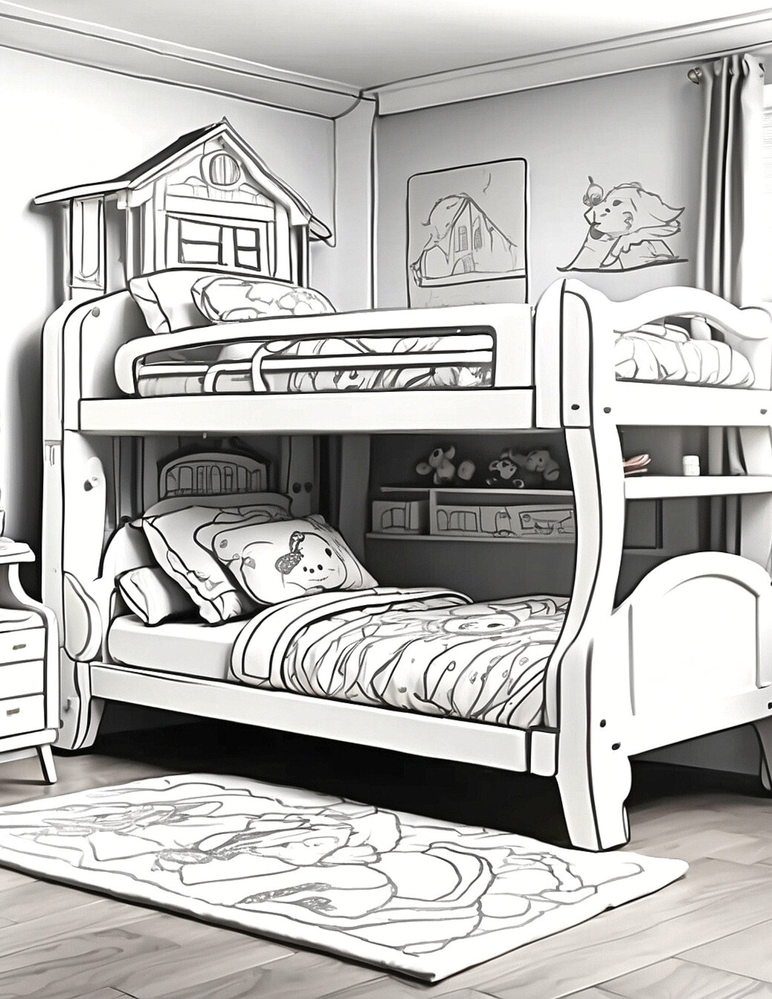 Digital Coloring Pages Download PNG/ 36 Images/ Adult Coloring/bunk ...