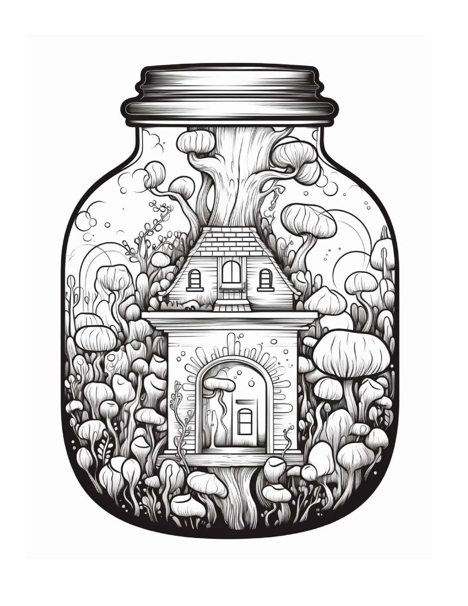 Coloring Pages Mason Jars With Fun, Digital Download PNG Adult Coloring ...