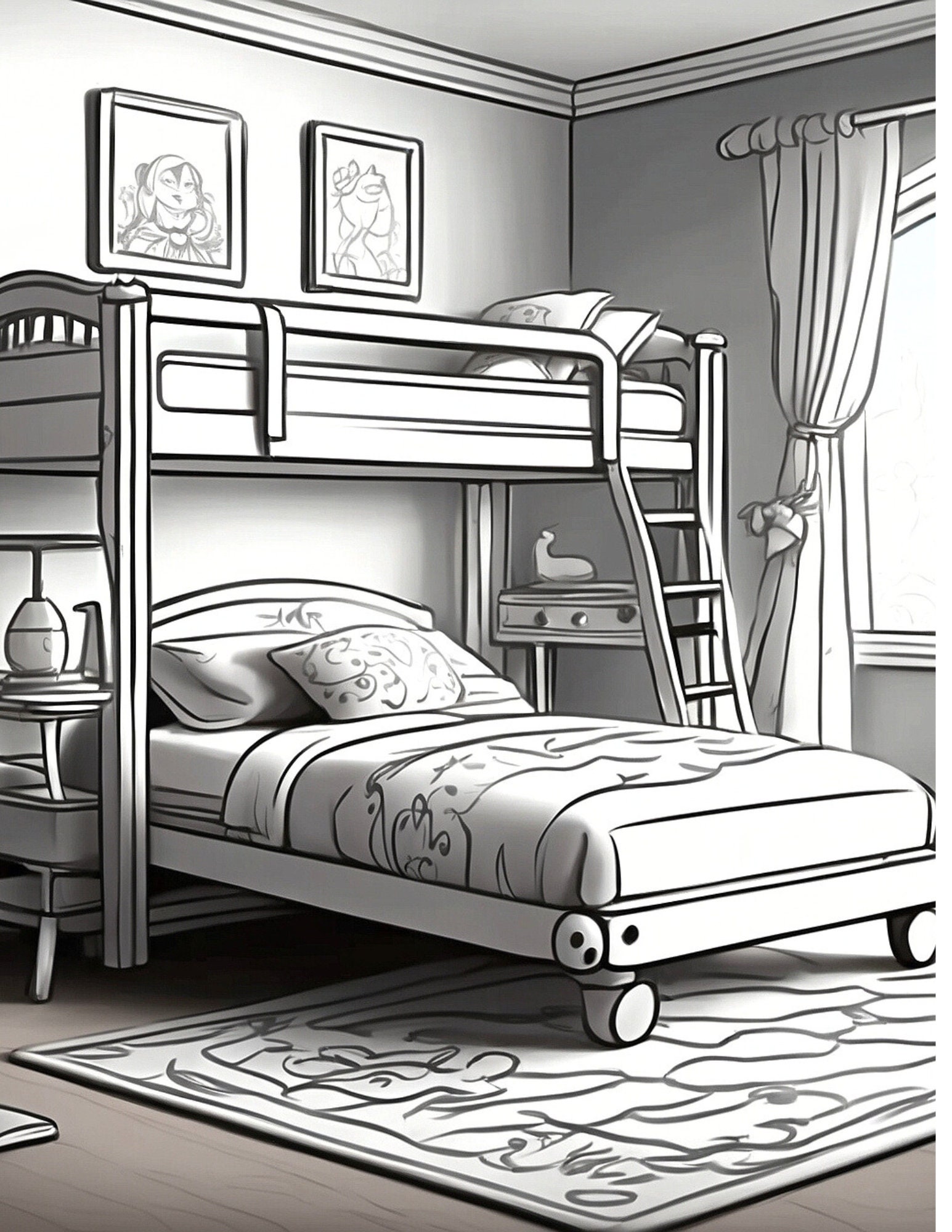 Digital Coloring Pages Download PNG/ 36 Images/ Adult Coloring/bunk ...