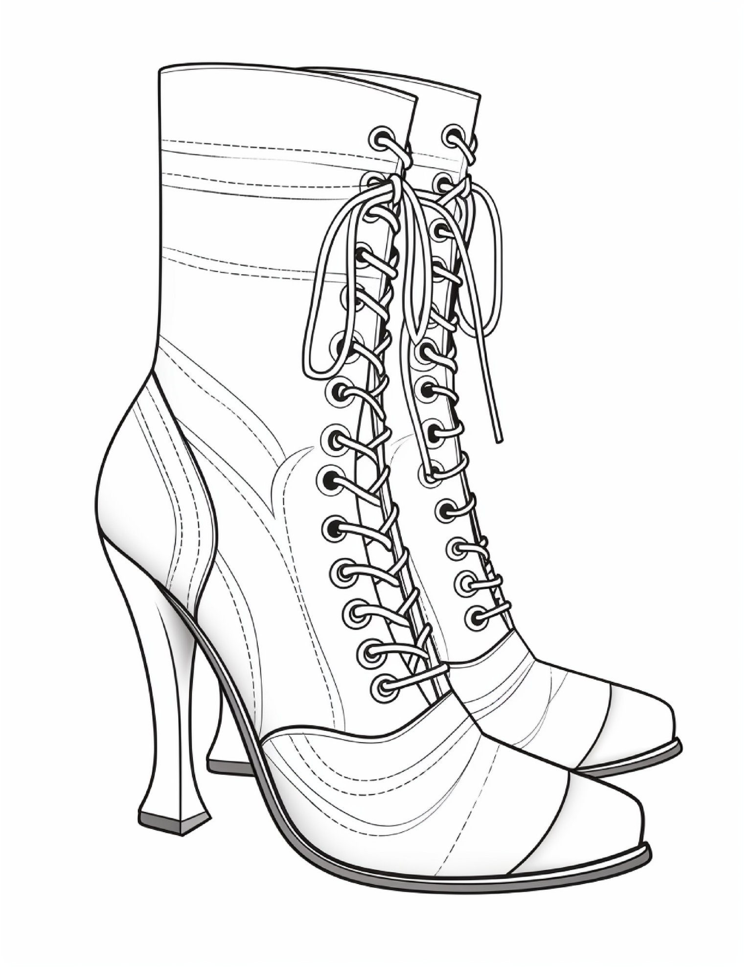 Floral Shoes Coloring Pages, Art Therapy Designs (32 Medium Bundle ...